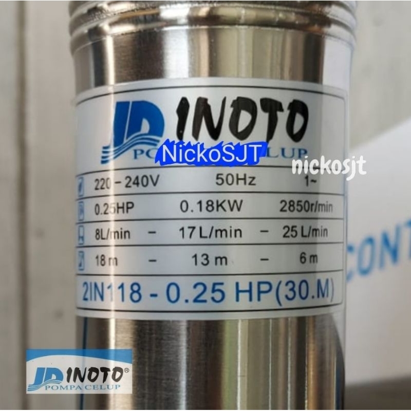Jual Pompa Submersible Sible Inoto 2in 2" Pompa Celup + CONTROL BOX ...