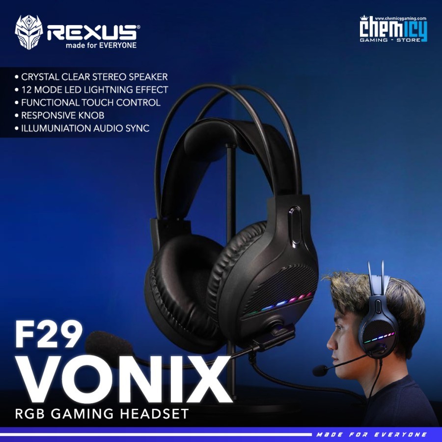 Jual Rexus Vonix F29 / F-29 RGB Multiplatform Gaming Headset | Shopee ...