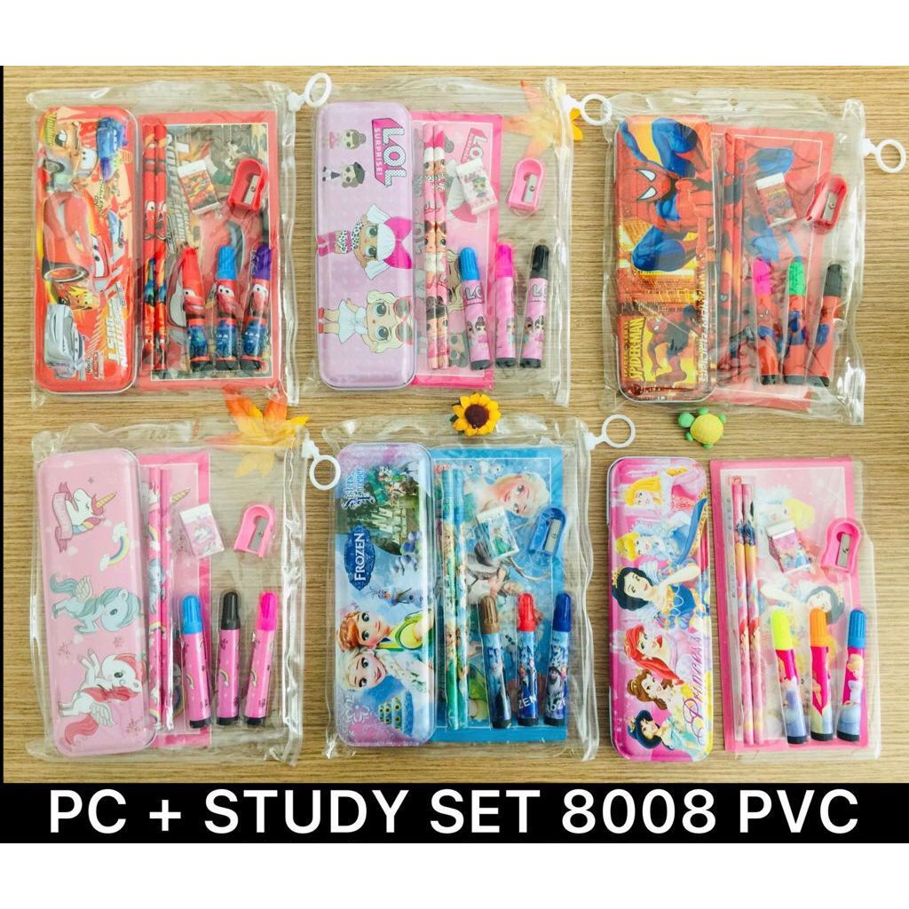 Jual PAKET ALAT TULIS STUDY SET 8 IN 1 BUKU MEWARNAI PLUS SPIDOL ...