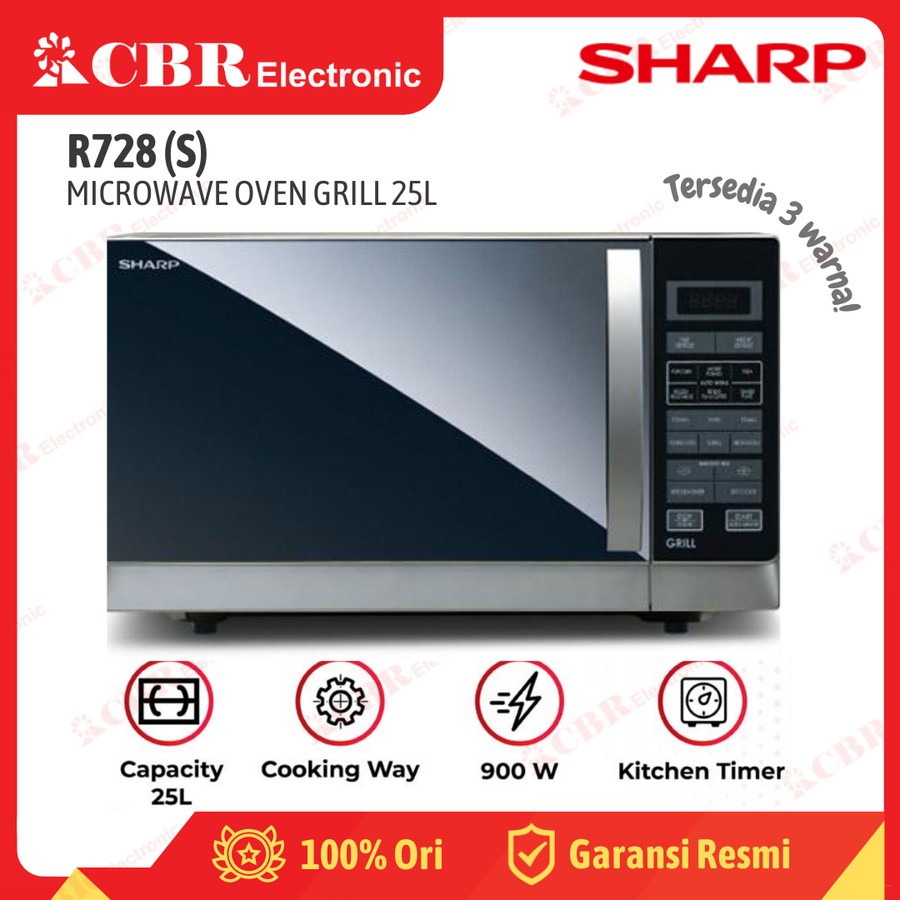 Jual Microwave SHARP R-728 (W/K/S)-IN / 25L - Grill | Shopee Indonesia