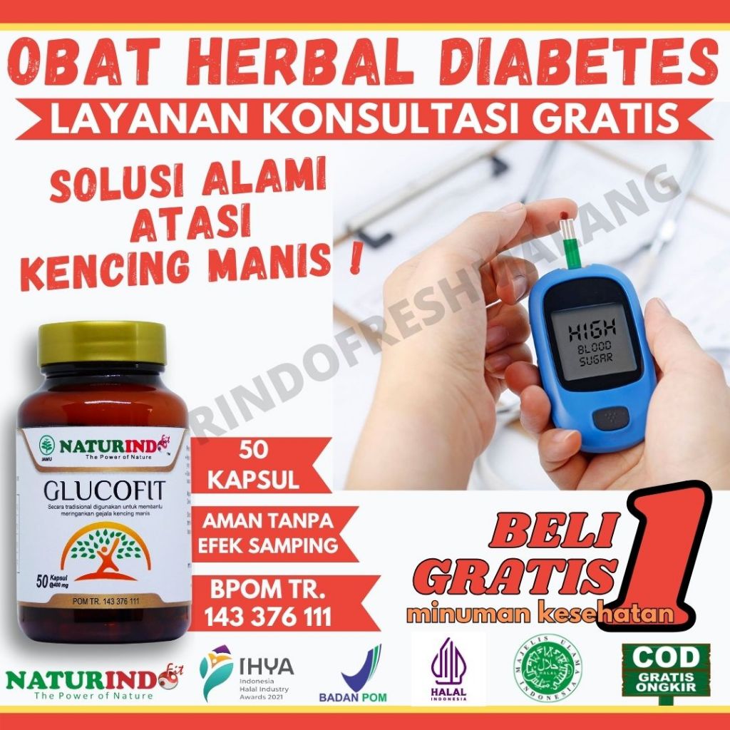 Jual OBAT DIABETES GULA DARAH GLUCOFIT HERBAL NATURINDO | Shopee Indonesia