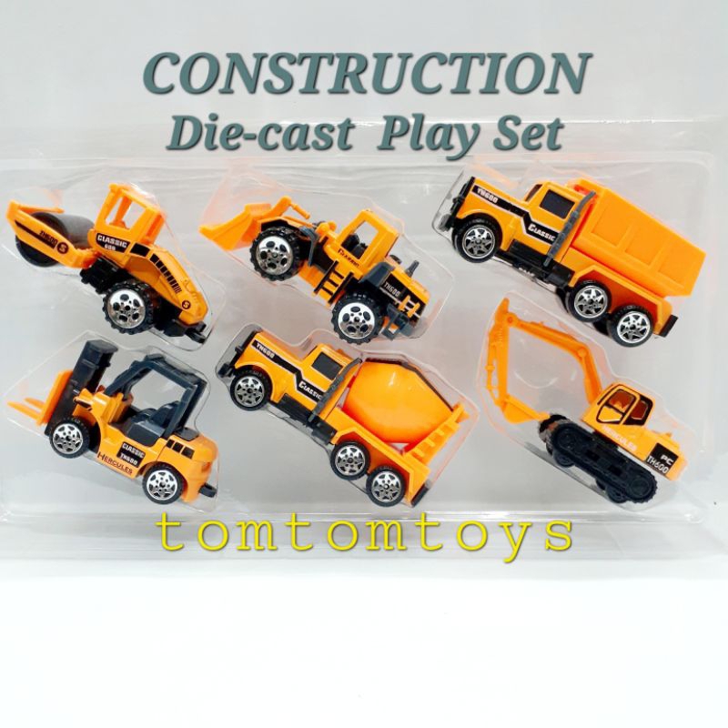 Jual CONSTRUCTION PLAY Set Diecast Metal Truck ForkLift BackHoe ...