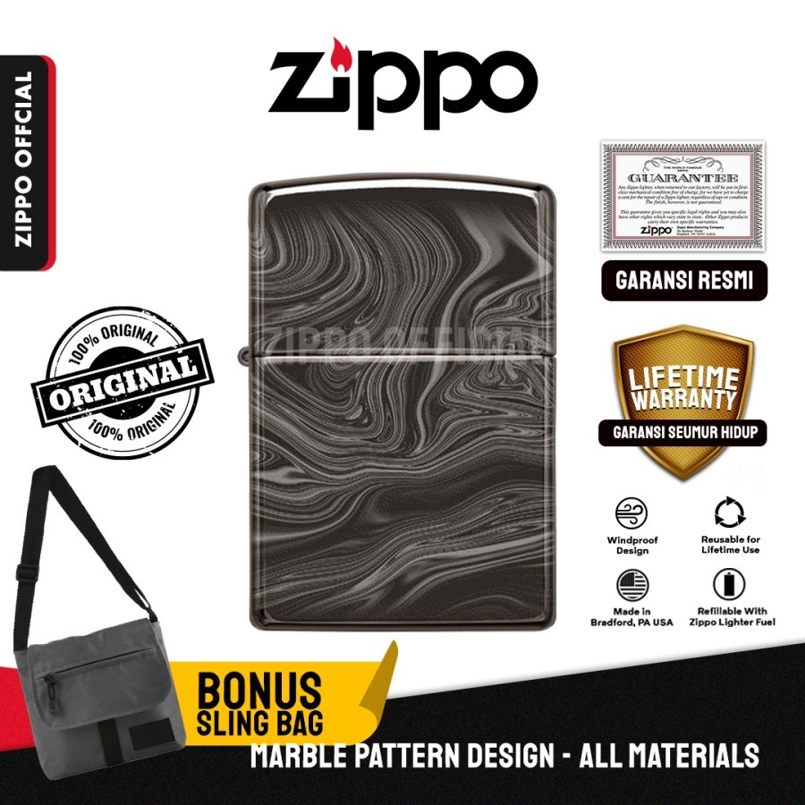 Jual Zippo Original Marble Pattern Design 49812 | Garansi Lifetime | Original USA | Shopee Indonesia