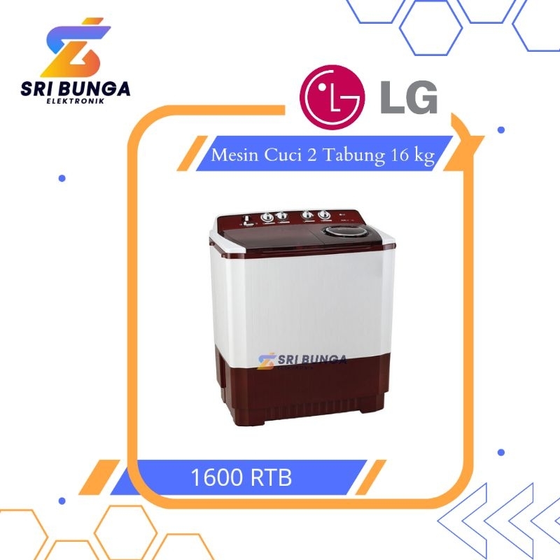 Jual Mesin Cuci LG 2 Tabung P 1600 RT RTB 16 kg Twin Tub | Shopee Indonesia