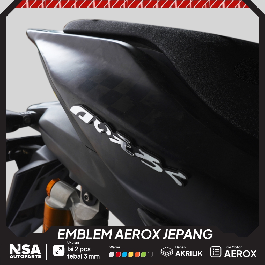 Jual EMBLEM AEROX JAPAN KANJI EMBLEM MOTOR AEROX BUKAN STIKER ATAU ...