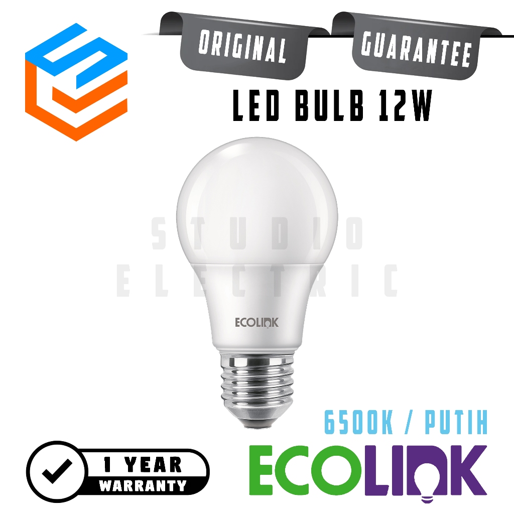 Jual Lampu LED Ecolink Bohlam Bulb 12 Watt Putih (12W 12 W 12Watt ...