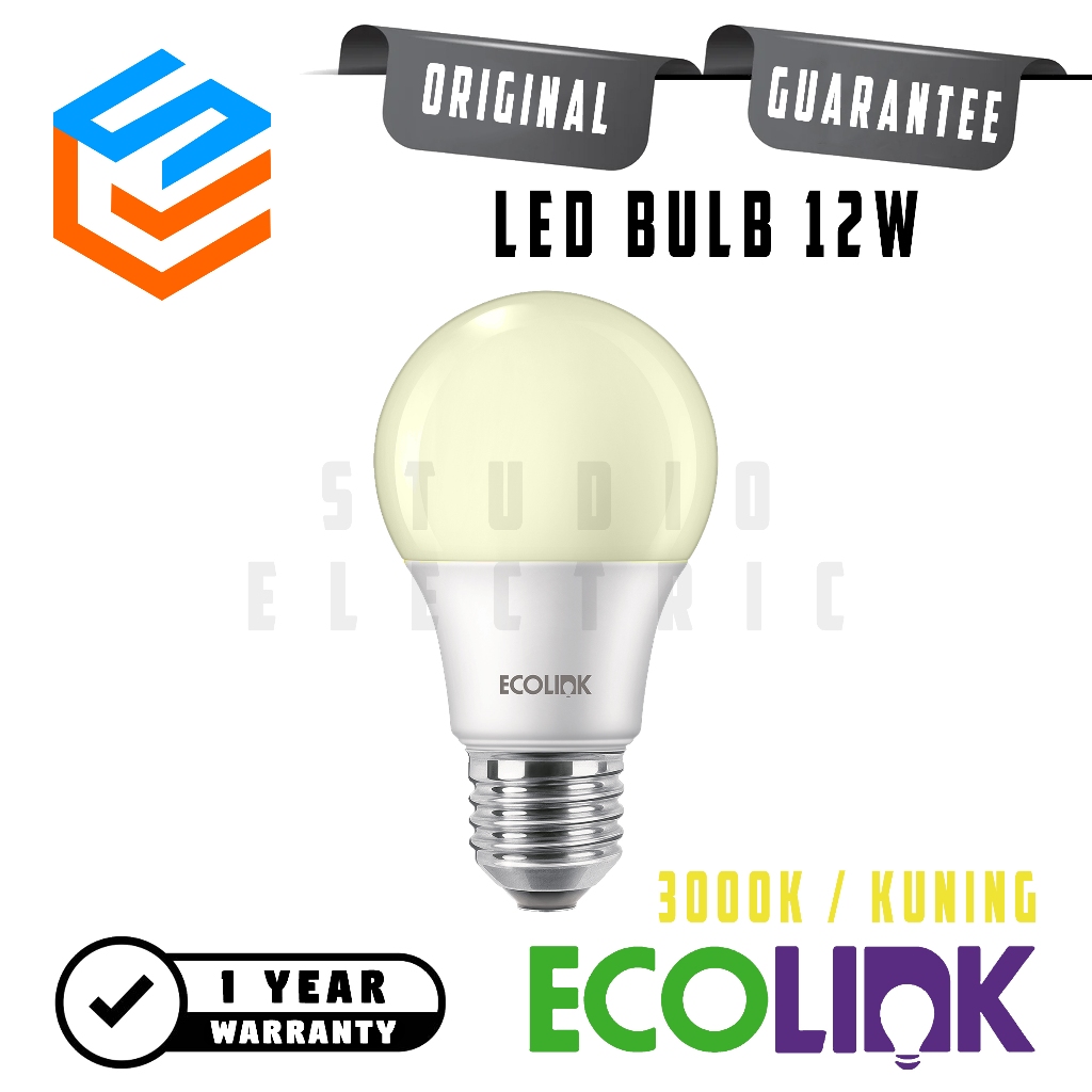 Jual Lampu LED Ecolink Bohlam Bulb 12 Watt Kuning (12W 12 W 12Watt ...