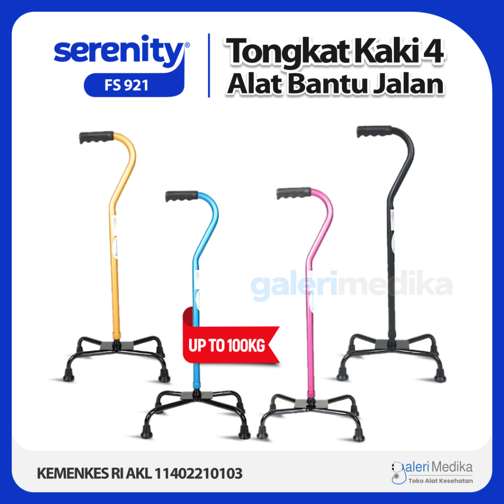 Jual Tongkat Kaki 4 Melengkung Serenity FS921 / FS-921 / FS 921 Tongkat Orang Tua / Tongkat ...