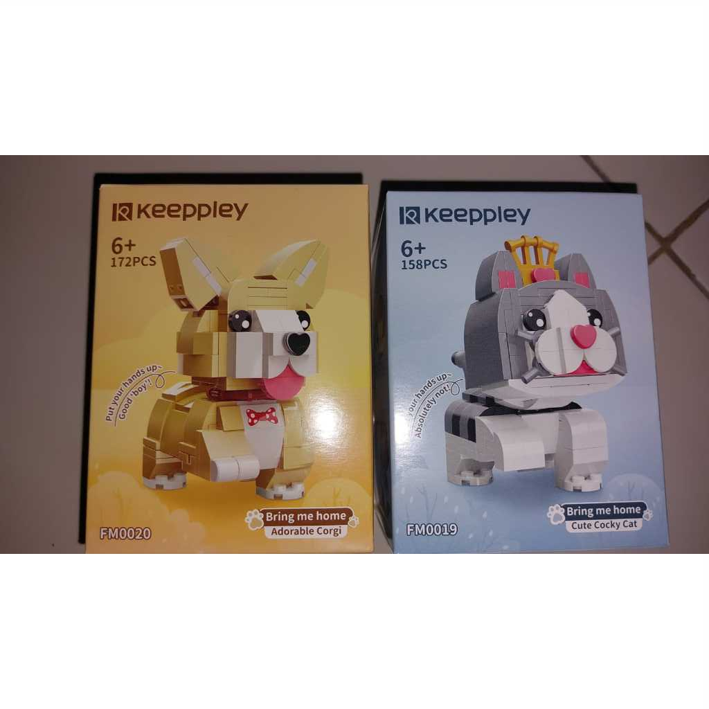 Jual keeppley bricks adorabable corgi / cute cocky cat | Shopee Indonesia