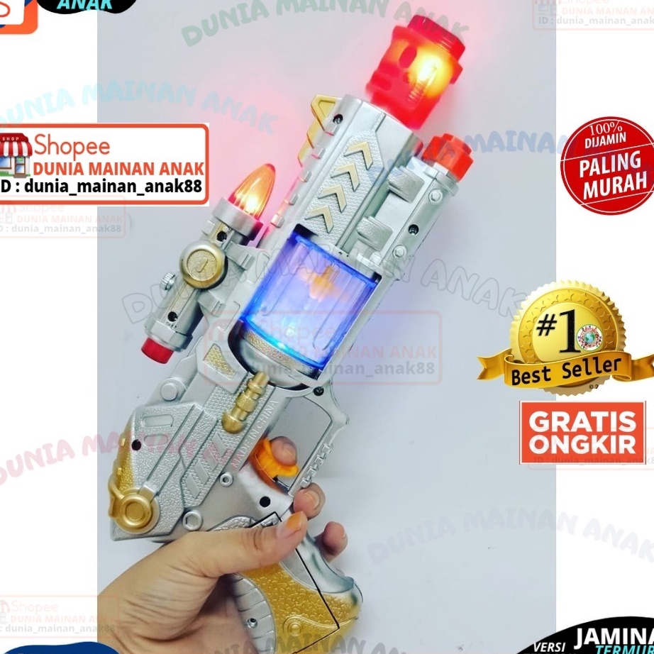 Jual New MAINAN ANAK PISTOL TEMBAKAN LASER SOUND GUN BATERAI BERLAMPU ...