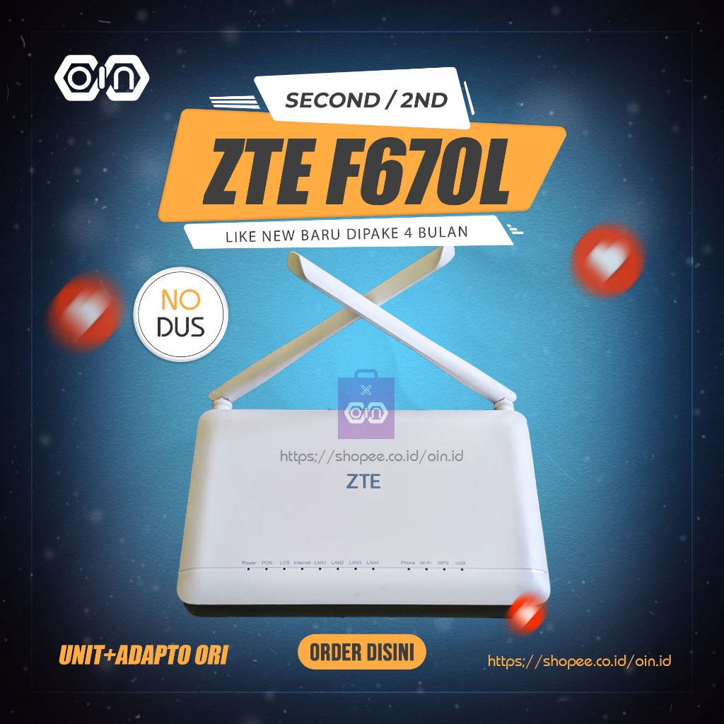 Jual Modem ONT ZTE F670L Dual Band 2.5G dan 5G FO Port Biru - Bekas Like New | Shopee Indonesia