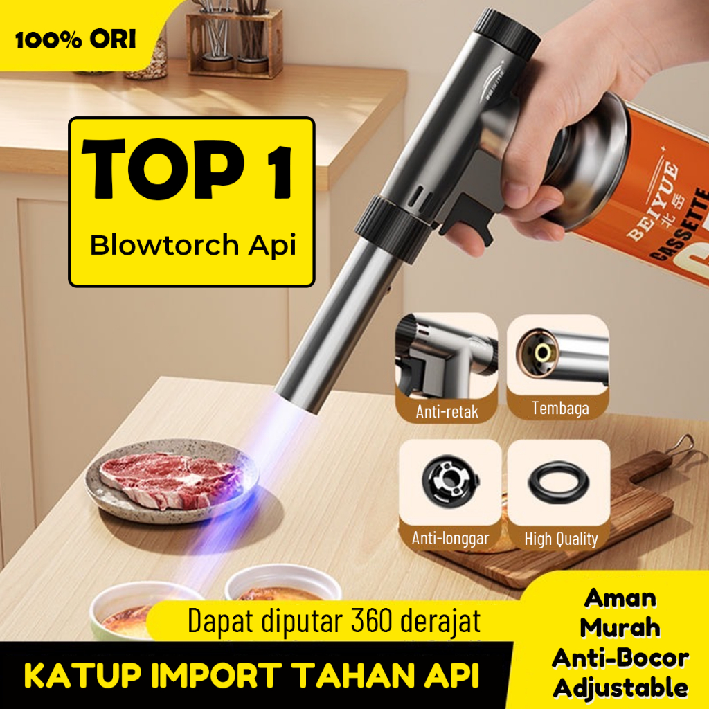 Jual Portable Kepala Gas Torch BBQ Blow Torch Flame Gun Korek Metal ...