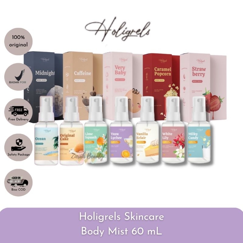 Jual Body Mist Holigrels Vanila Eclair Caramel Popcorn Midnight Body ...