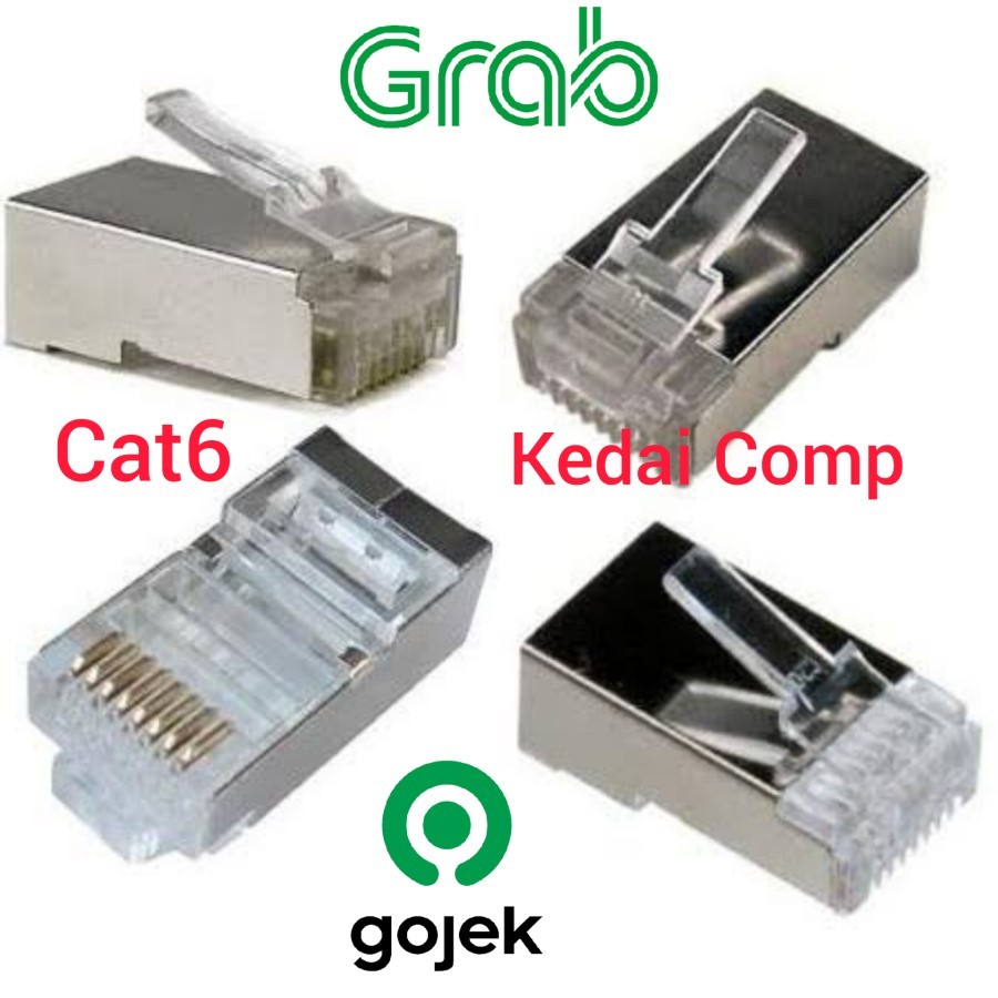 Jual Konektor RJ45 Besi Cat6 Connector Metal RJ 45 Cat 6 Eceran Satuan | Shopee Indonesia