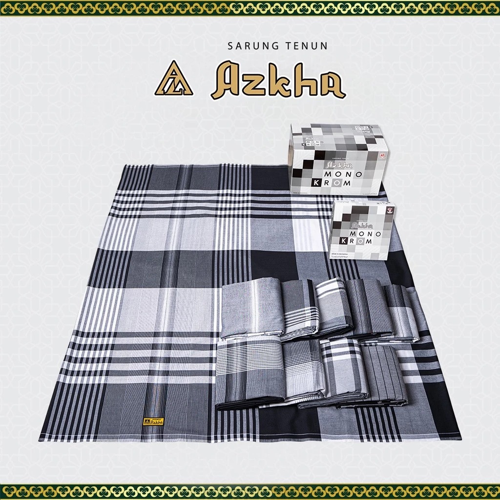 Jual Sarung Azkha MONOKROM kombinasi terbaru | Shopee Indonesia