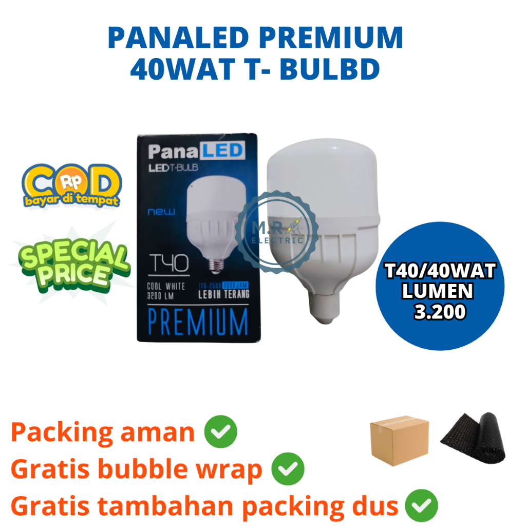 Jual Panaled Premium 40 Watt Putih Lampu Led Capsule 40W Bohlam By Luby | Shopee Indonesia