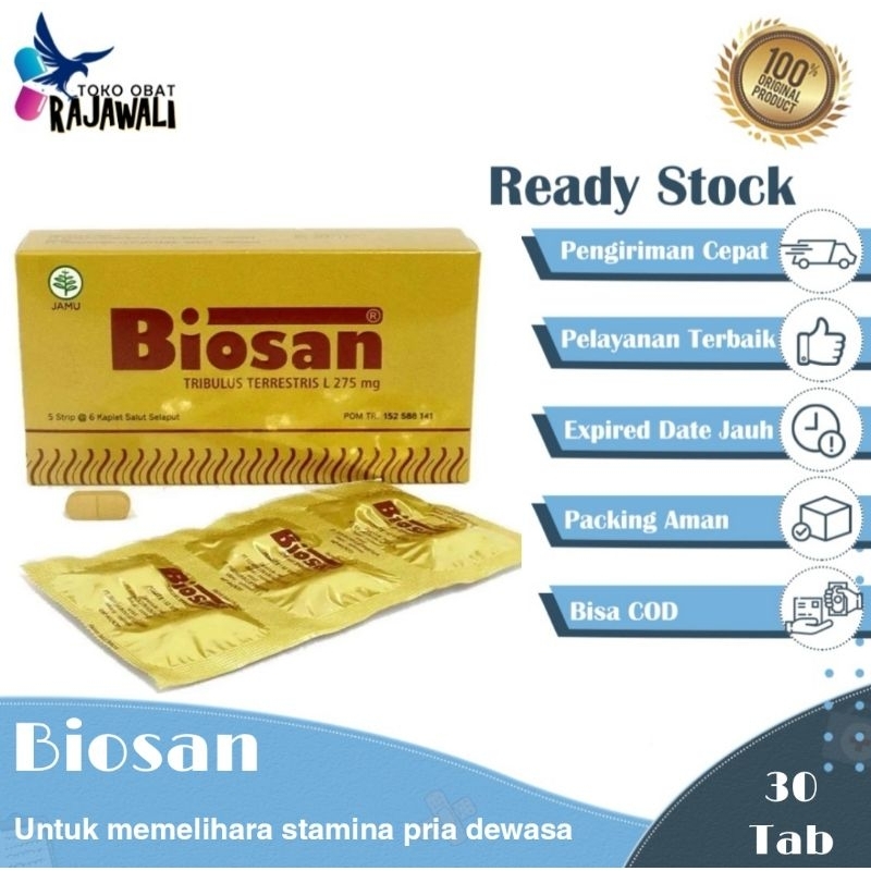 Jual biosan suplemen vitamin pria perbox ( 5 strip x 6 tab ) | Shopee ...