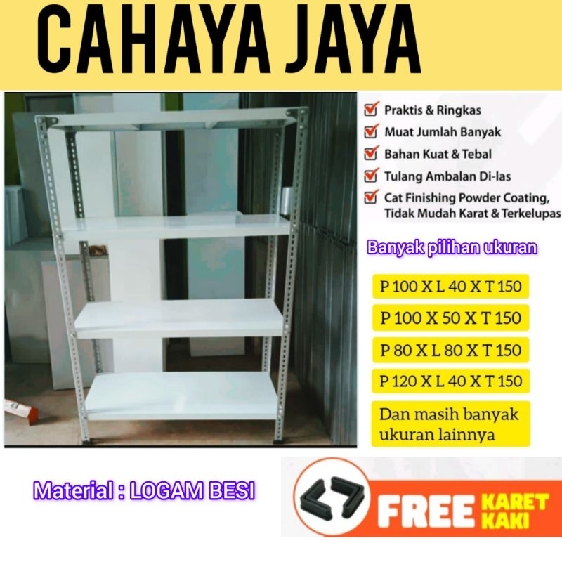 Jual rak besi 4 susun / rak gudang/ rak toko/ rak kantor/rak sebaguna ...