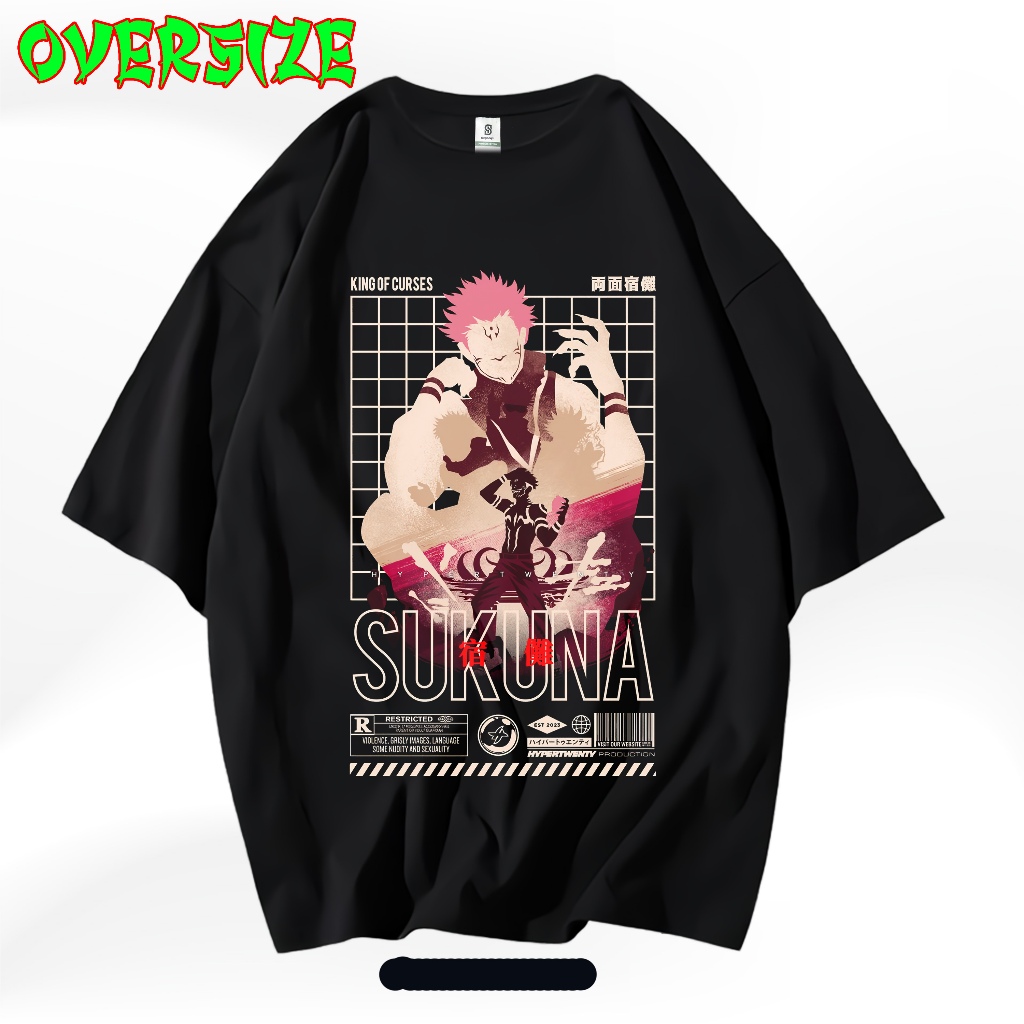 Jual Kaos King Of Curses Sukuna Oversize Washing Anime Jujutsu Kaisen ...