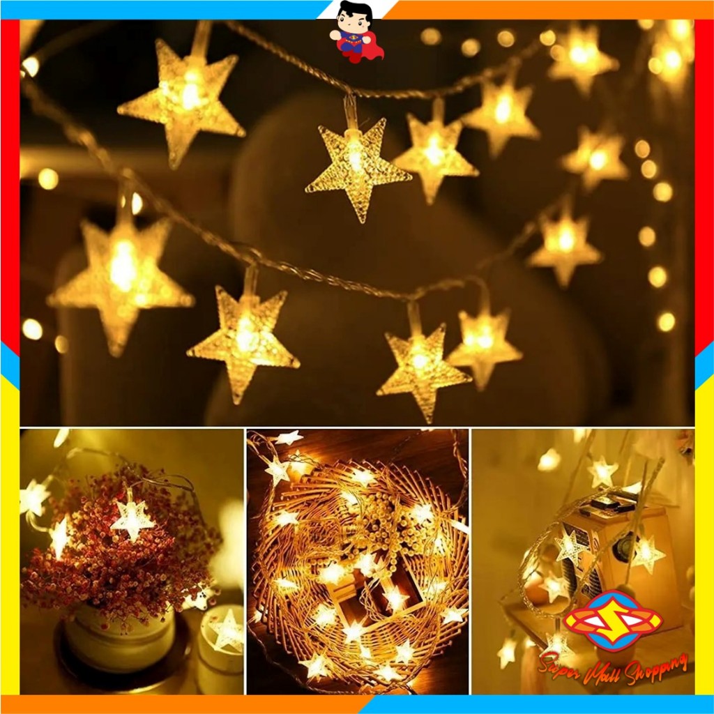 Jual SMS Lampu Tumblr Natal Bentuk Bintang 8 Meter 42 Led Warna Warni ...