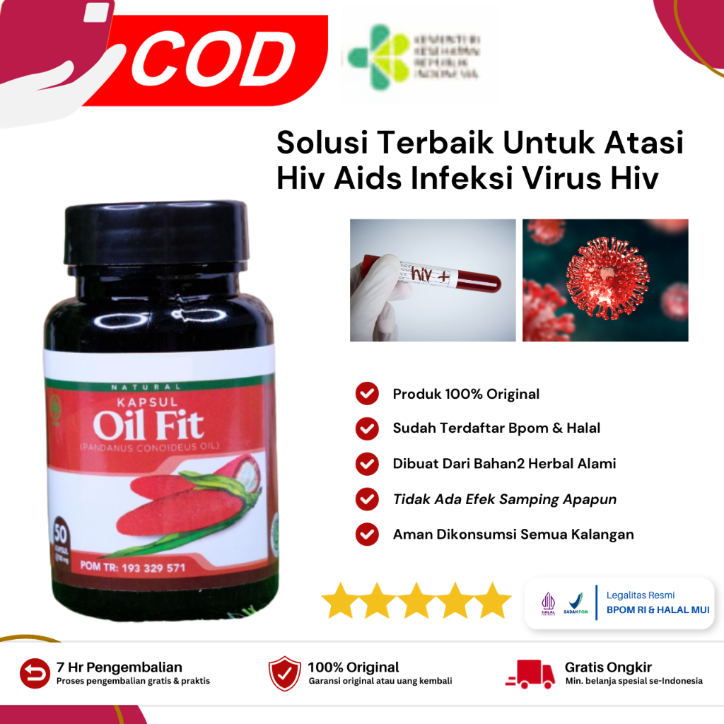 Jual Obat Hiv Aids Infeksi Virus Hiv Herbal Oil Fit 50 Kapsul | Shopee ...
