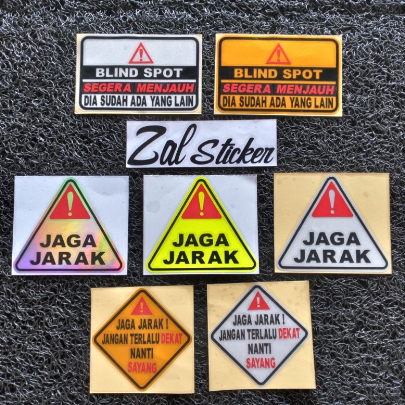 Jual sticker jaga jarak sticker blind spot sticker cutting | Shopee ...