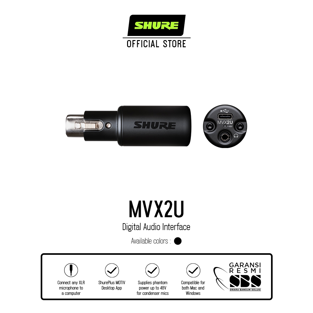 Jual Shure MVX2U Digital Audio Interface | Shopee Indonesia