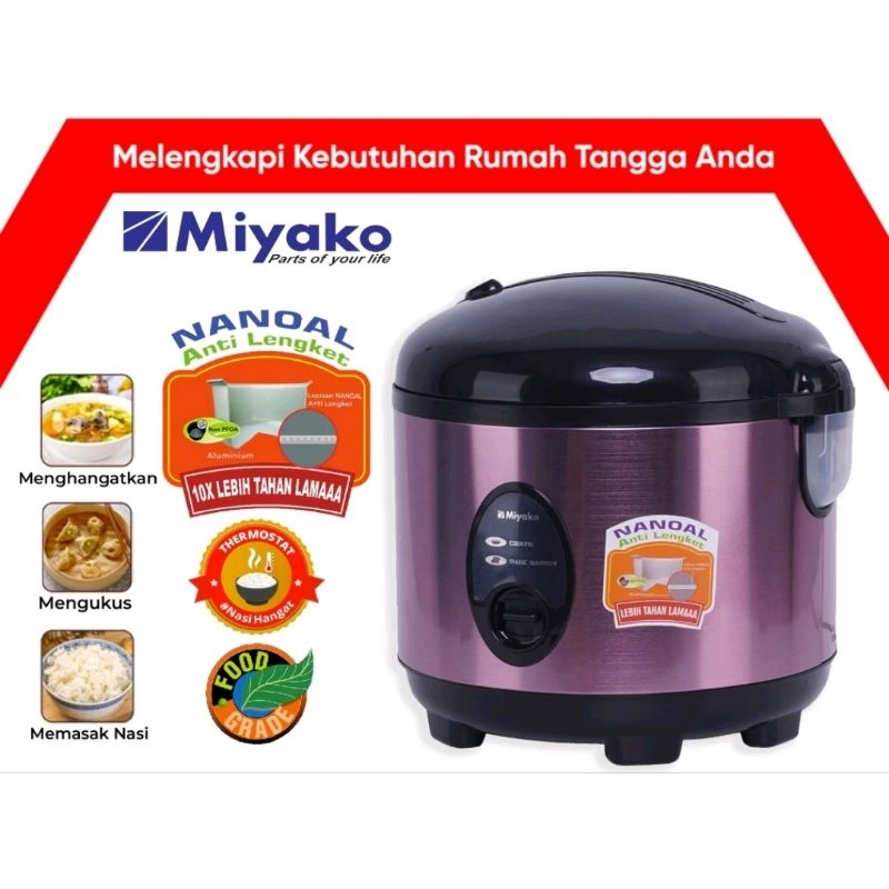 Jual magicom nanoal anti lengket rice cooker miyako besar 1, 8 L ...