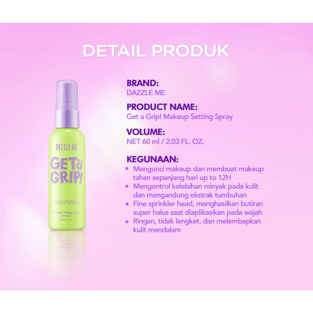 Jual DAZZLE ME GETA GRIP MAKE UP SETTING SPRAY | Shopee Indonesia