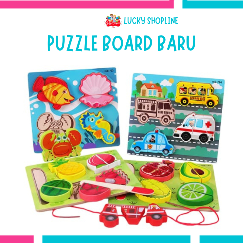 Jual [BIG SALE] Puzzle Board - Lacing Game - Cutting Board - Papan ...
