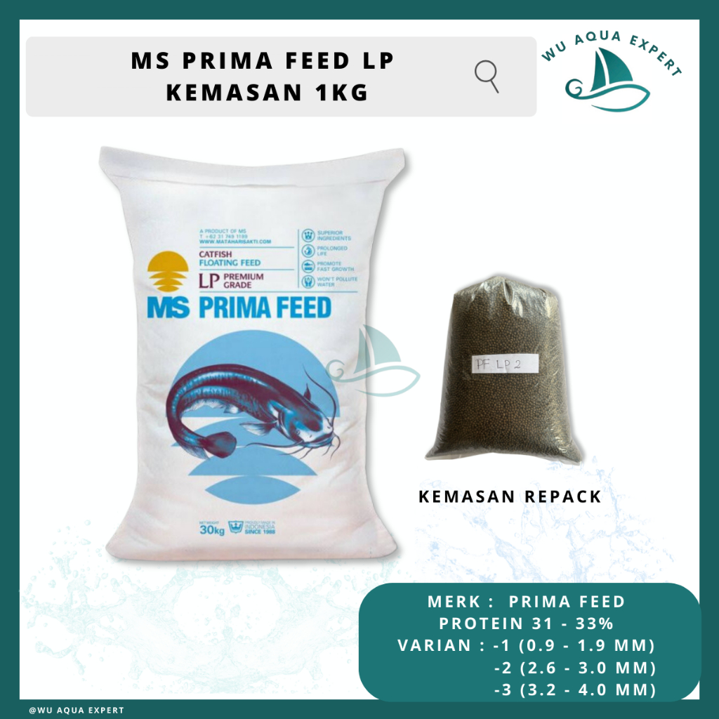 Jual REPACK 1 Kg PRIMA FEED LP PAKAN LELE PREMIUM GRADE PF NILA GURAME ...