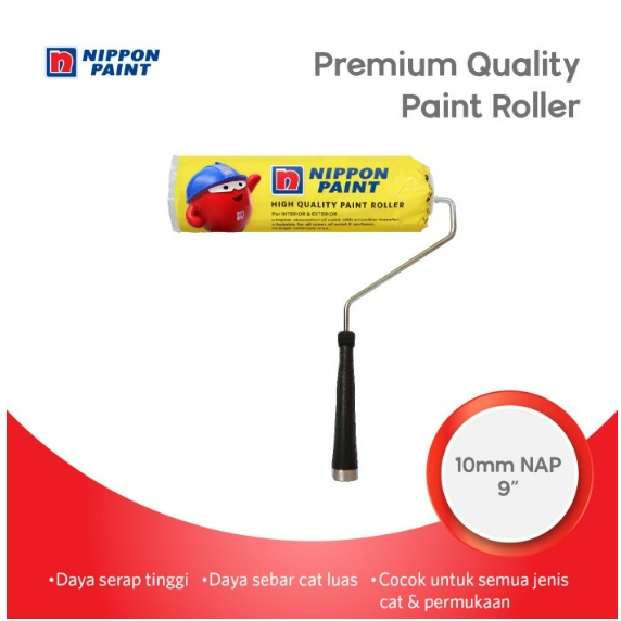 Jual KUAS CAT ROL ROLL CAT TEMBOK ROLLER 9'' HIGH QUALITY NIPPON PAINT ...