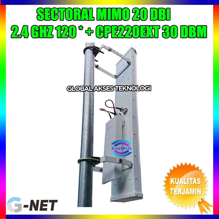 Jual Antena BTS ISP RT RW NET HOTSPOT Wifi Outdoor 2,4 GHz Sectoral Mimo 20 dBi 120 derajat ...