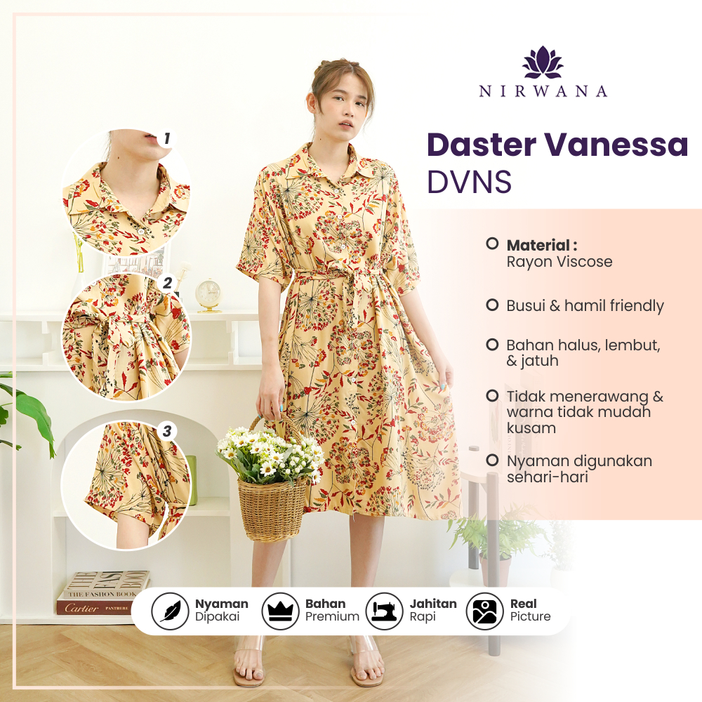 Jual Daster Vanessa Home Dress Motif Daily Wear Lengan Pendek Tali ...