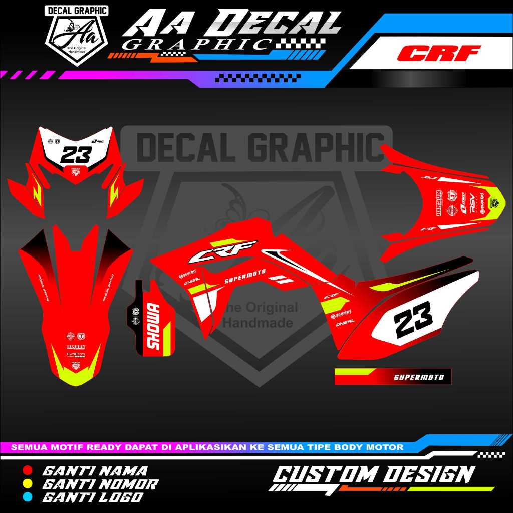 Jual decal crf 150l decal crf supermoto decal crf merah terbaru ...