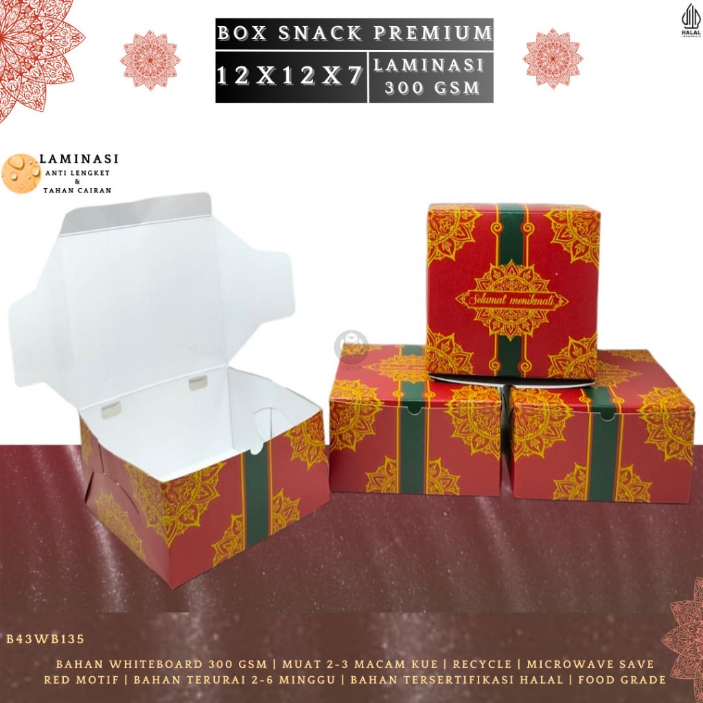 Jual Snack Box 12x12 Premium Dus Snack 12x12 (B43WB135-12X12X7 Cm ...