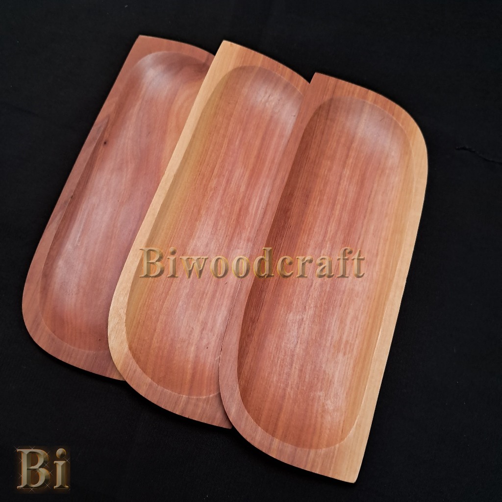 Jual Piring Sushi Kayu - Piring Kayu Oval Mini 18x7 cm - Wooden Plate ...
