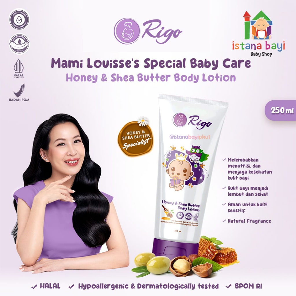 Jual Rigo Honey & Shea Butter Body Lotion - Lotion Bayi 250ml ...
