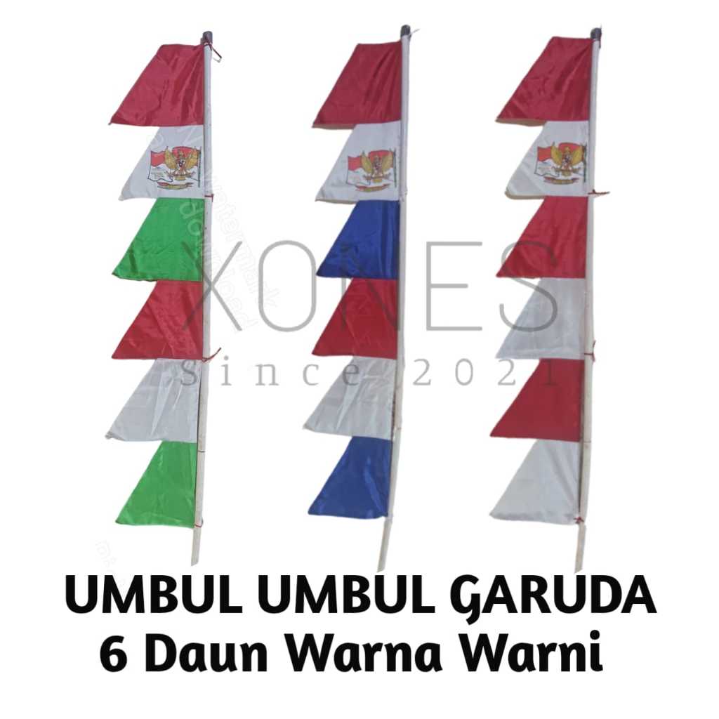 Jual Umbul Umbul Garuda Merah Putih Gergaji 6 Daun Warna Warni Harga Murah | Shopee Indonesia