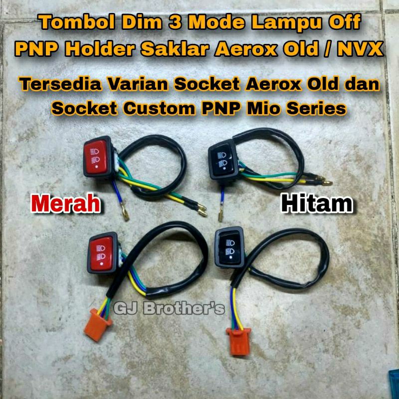 Jual Tombol Saklar Dim 3 Titik 3 Mode Lampu Off Aerox NVX Merah Hitam ...