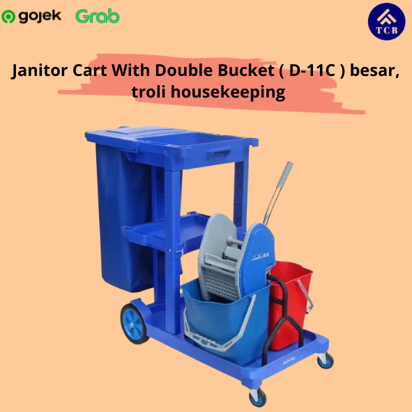 Jual Janitor Cart With Double Bucket ( D-11C ) besar | Shopee Indonesia