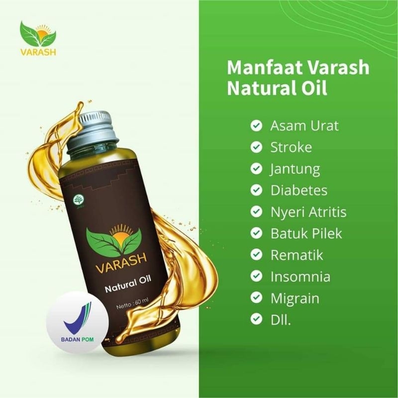 Jual VARASH NATURAL OIL ( VNO ) ORIGINAL BPOM Halal - Minyak Pijat Untuk Nyeri, Pegal Linu ...