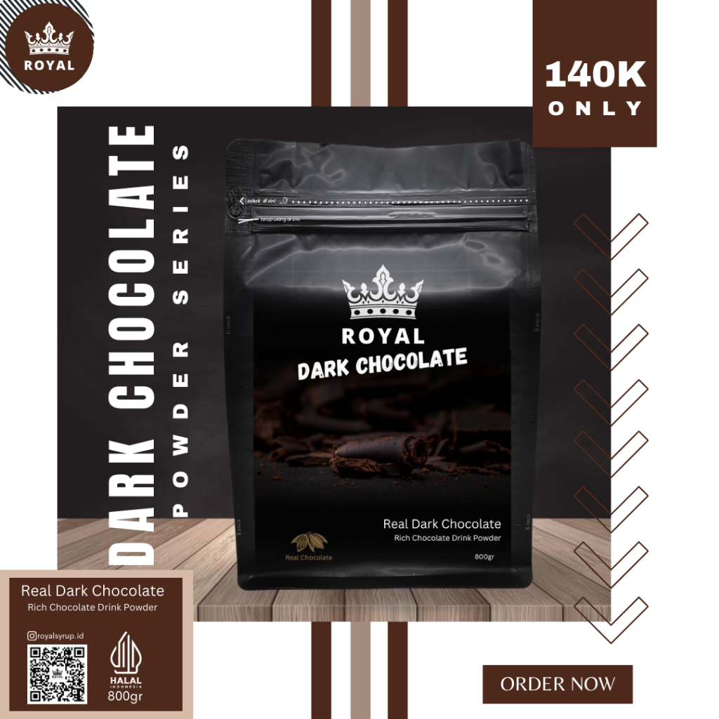 Jual ROYAL Dark Chocolate Powder (800gr) - Premium Quality | Shopee ...