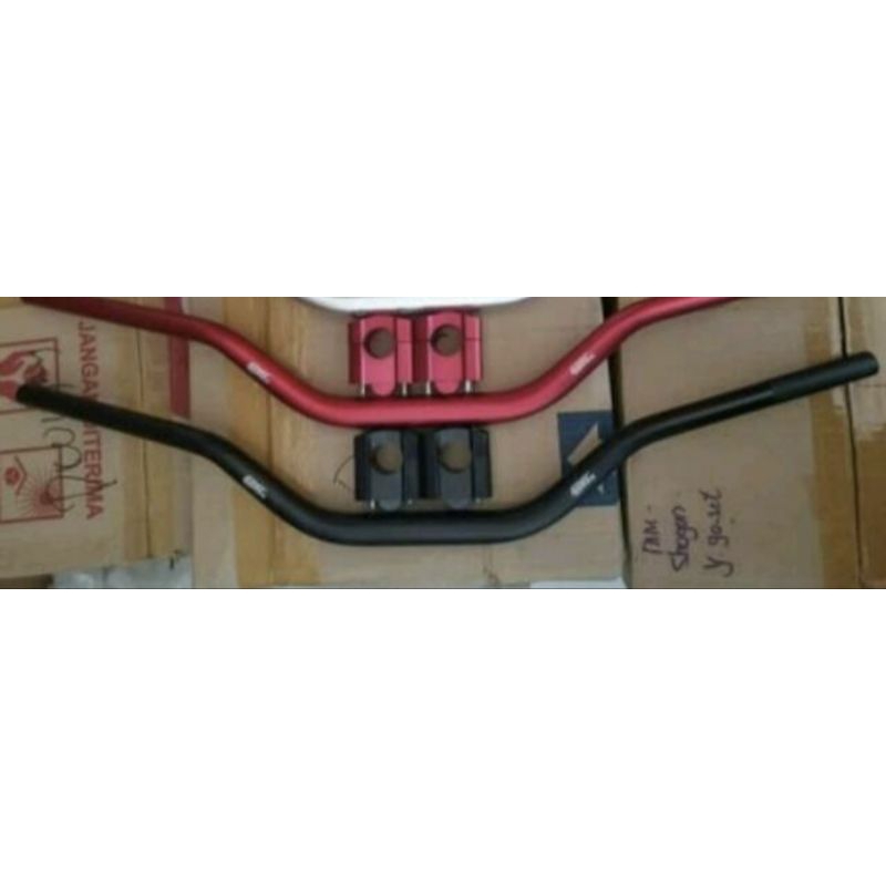 Jual Stang Fat bar + reser fastbike hitam merah. stang kemudi fatbar ...