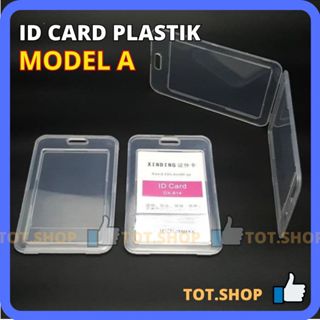 Jual ID CARD Holder Mika Name Tag Card Frame Model Box Gantungan Tempat Wadah Kartu Nama Tebal ...