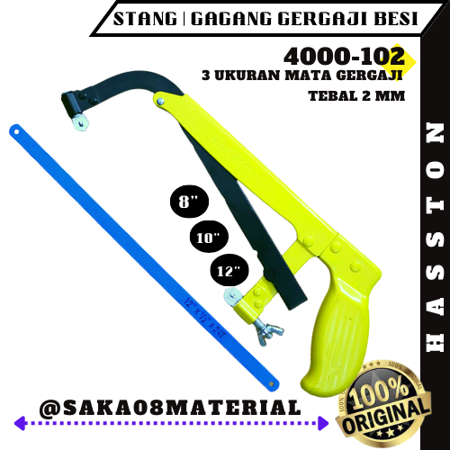 Jual PROMO STANG GAGANG GERGAJI BESI 8" 10" 12" TEBAL 2MM FREE MATA ...