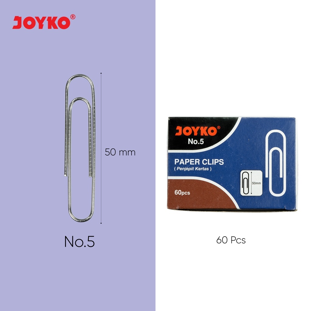 Jual JOYKO PAPERCLIP PAPER CLIP TRIGONAL CLIP No.1 No.3 No.5 KLIP ...