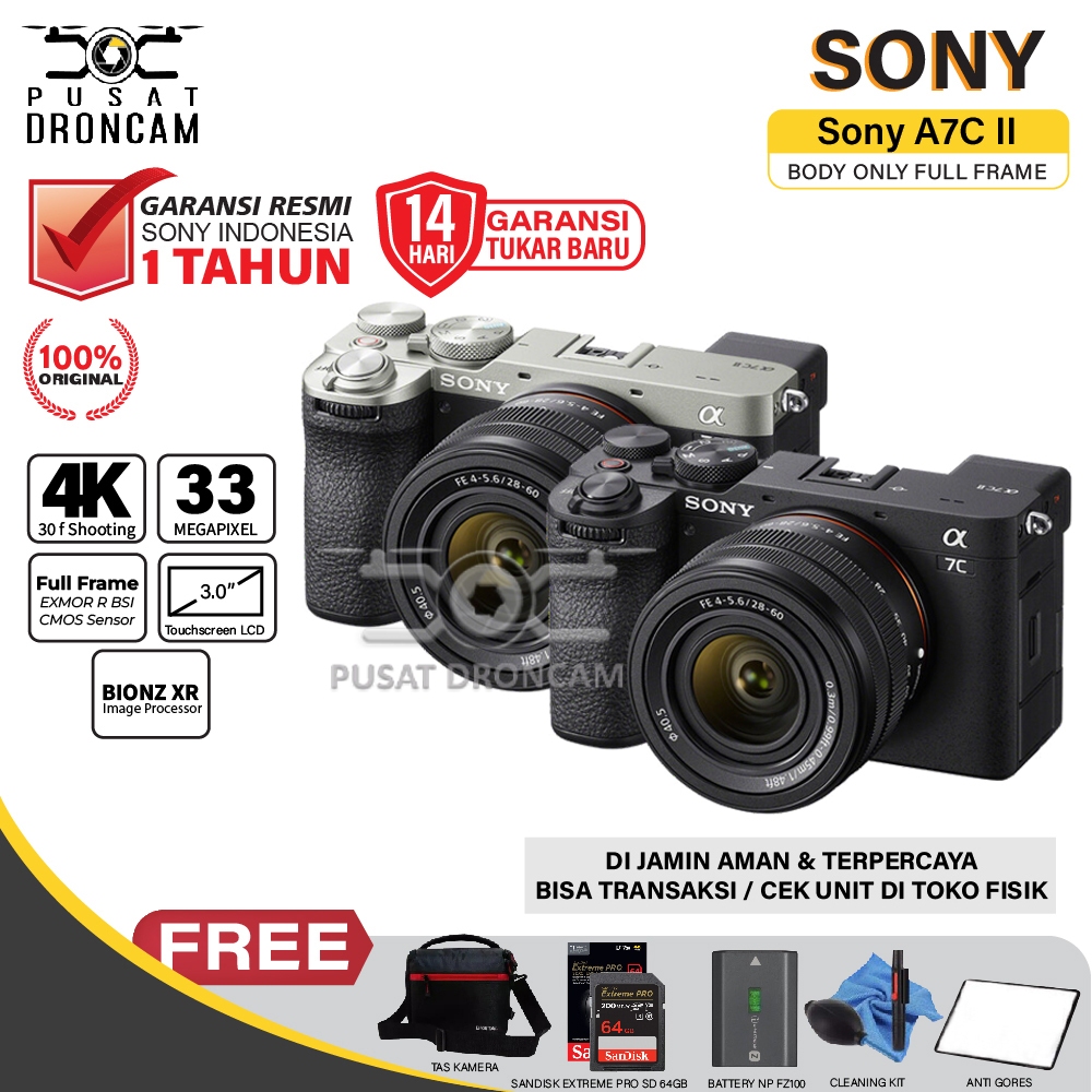 Jual Sony A7C II kit 28-60mm Mirrorless Alpha A7 C Mark 2 28-60 mm A7CII | Shopee Indonesia