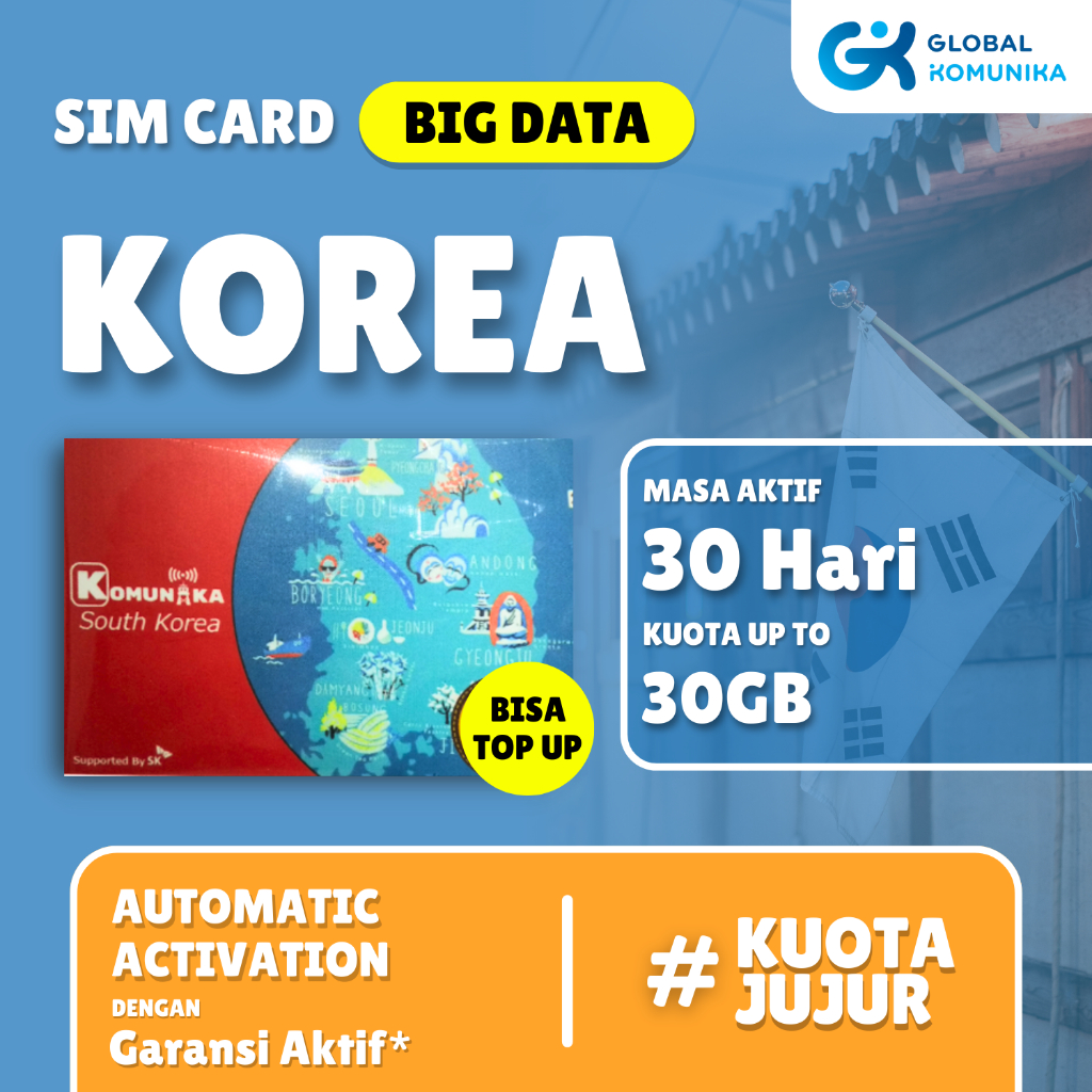 Jual Simcard Korea Unlimited | Sim Card South Korea Unlimited Global Komunika | Shopee Indonesia