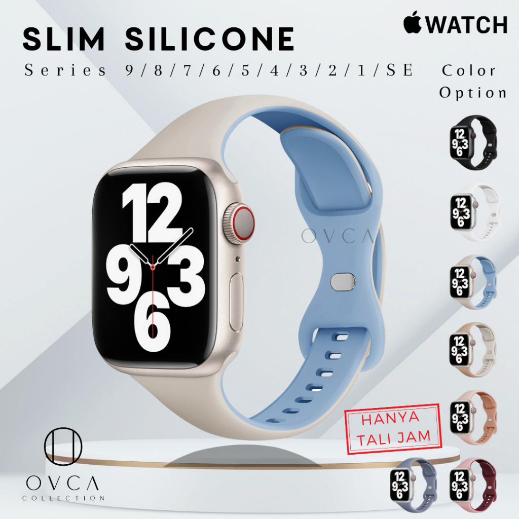Jual Apple Watch Strap Series 9 8 7 6 5 4 3 2 1 SE Slim Small 38mm 40mm ...